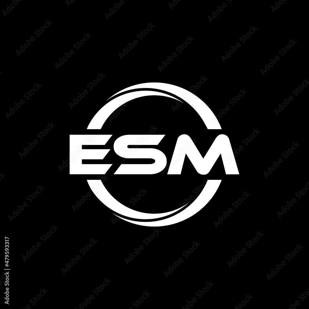 ESM letter logo design with black background in illustrator, vector ...