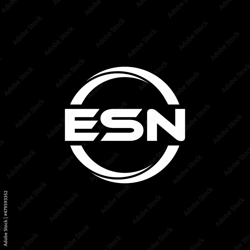Vecteur Stock ESN letter logo design with black background in ...