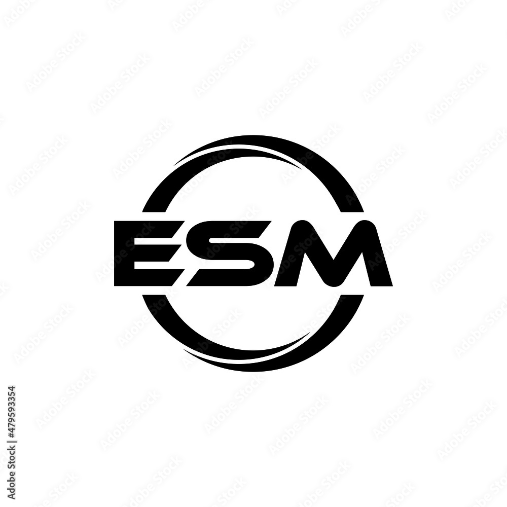 Vetor do Stock: ESM letter logo design with white background in ...
