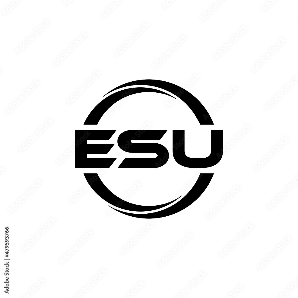 ESU letter logo design with white background in illustrator, vector ...