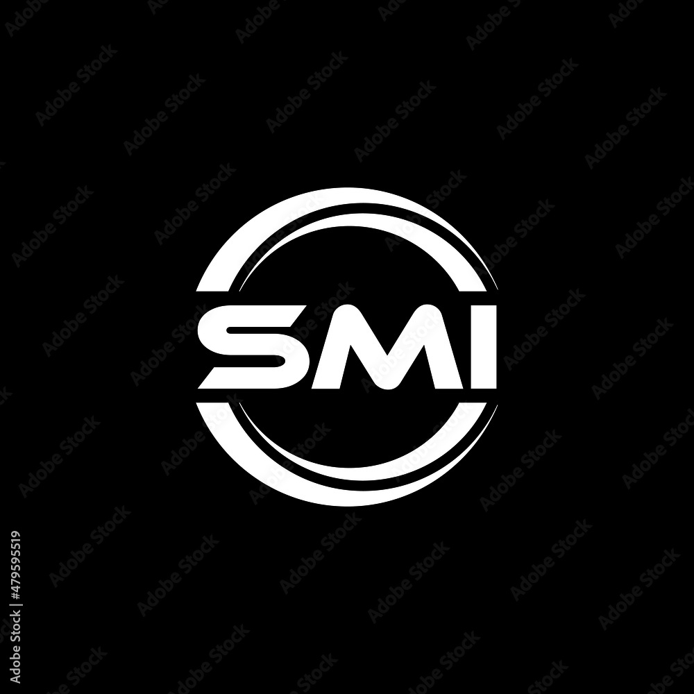 SMI letter logo design with black background in illustrator, vector ...