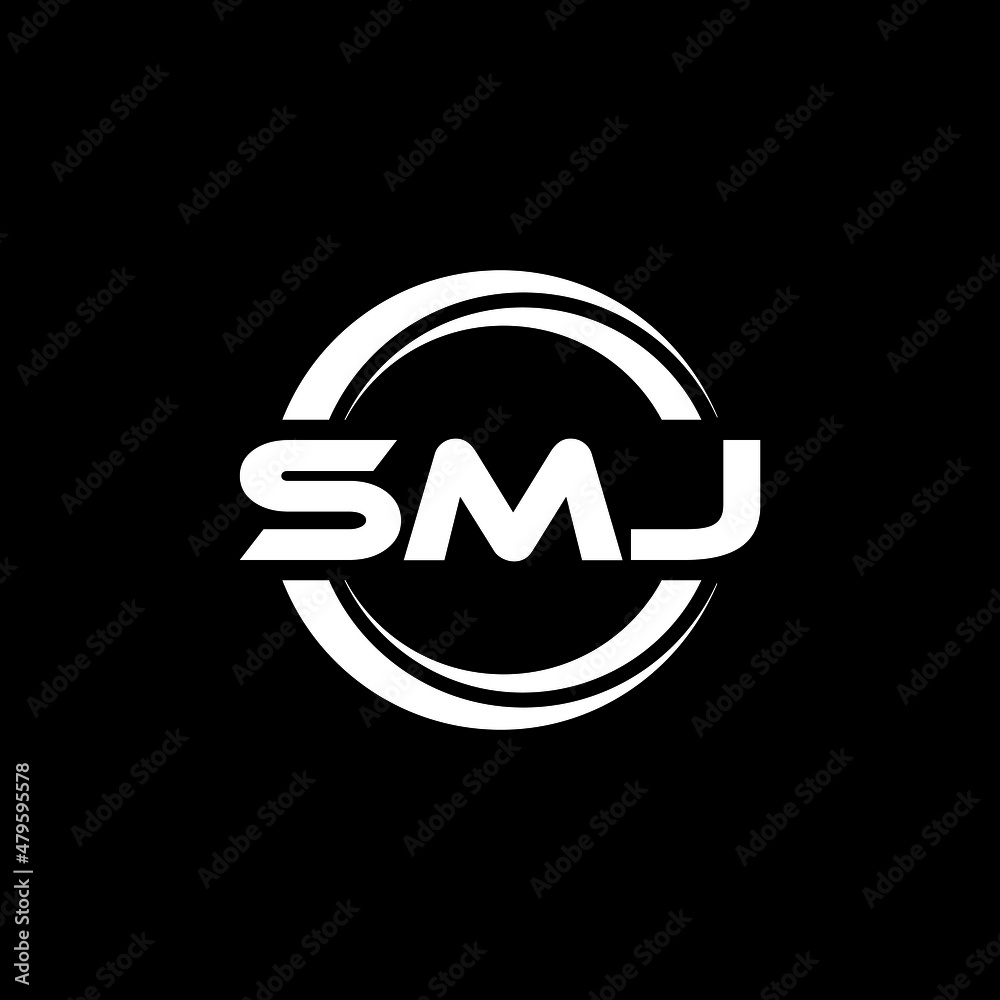 SMJ letter logo design with black background in illustrator, vector ...