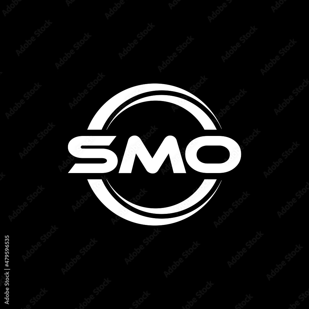 SMO letter logo design with black background in illustrator, vector ...