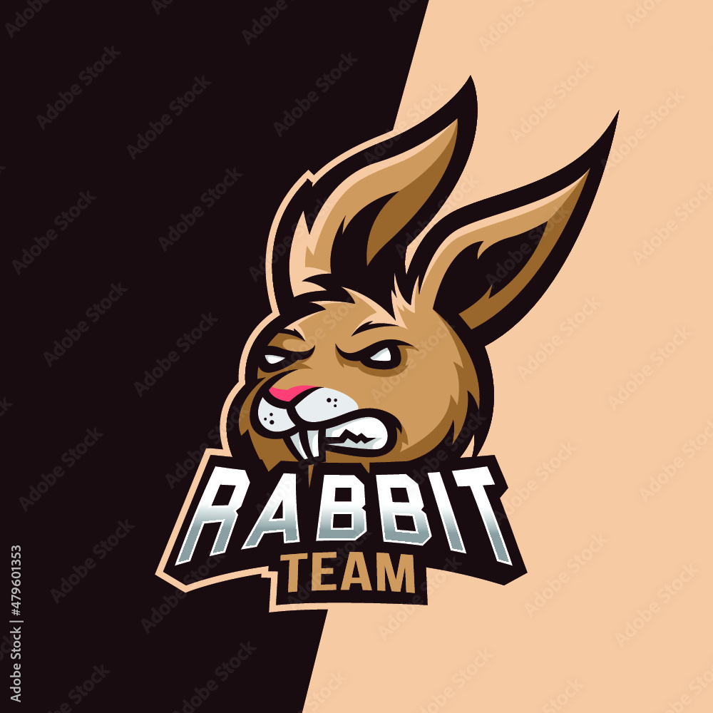 rabbit team mascot esports logo Stock Vector | Adobe Stock