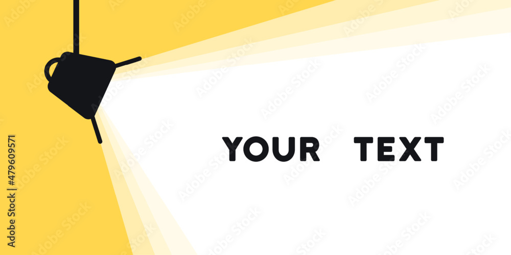 Light lamp. Banner spotlight background. Beam of light. Place for your ...