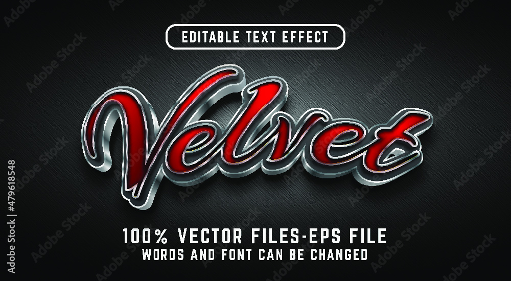 velvet text effect premium vectors. editable text effect with realistic ...