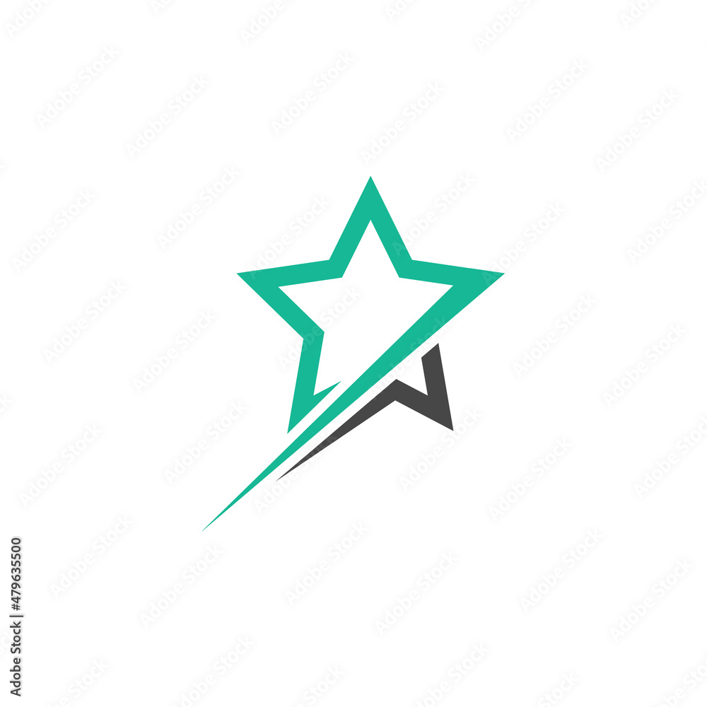 Dynamic star, slashed star, logo template iconic star, vector logo ...