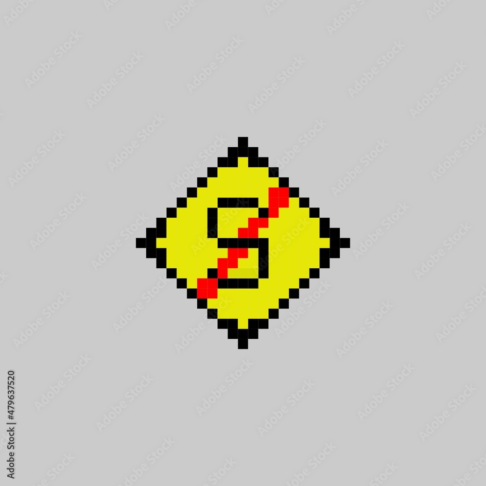 s mark pixel drawing,Stop or S symbol crossed out pixel vector ...