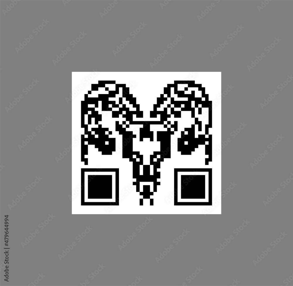 QR code Goat skull isolated. Symbol Vector illustration Stock Vector ...