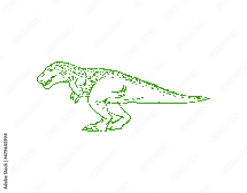 Tyrannosaurus pixel art. Dinosaur T-Rex pixelated. 8 bit illustration ...