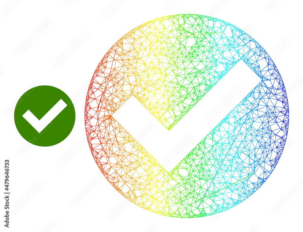 Crossing mesh yes mark frame illustration with spectrum gradient ...