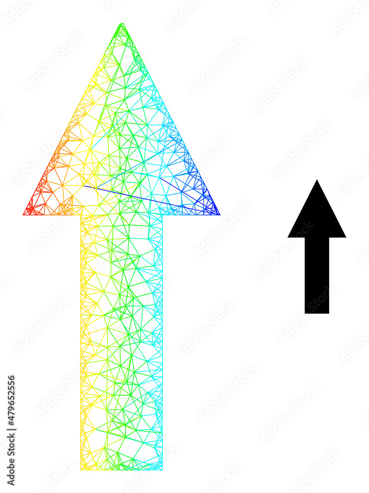 Network up arrow frame icon with spectrum gradient. Vibrant frame ...