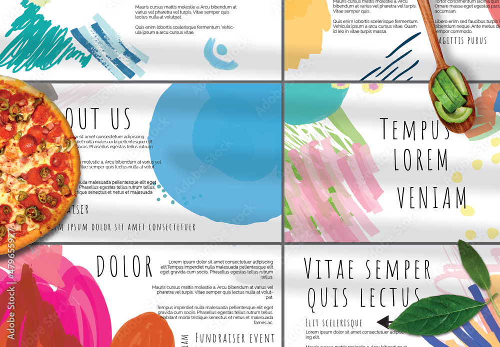 Presentation Deck Layout with Bright Abstract Strokes for Universal ...