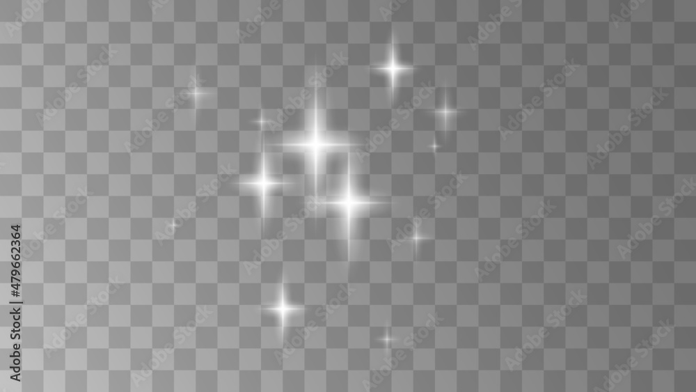 Vector star light glow effect template isolated on transparent ...