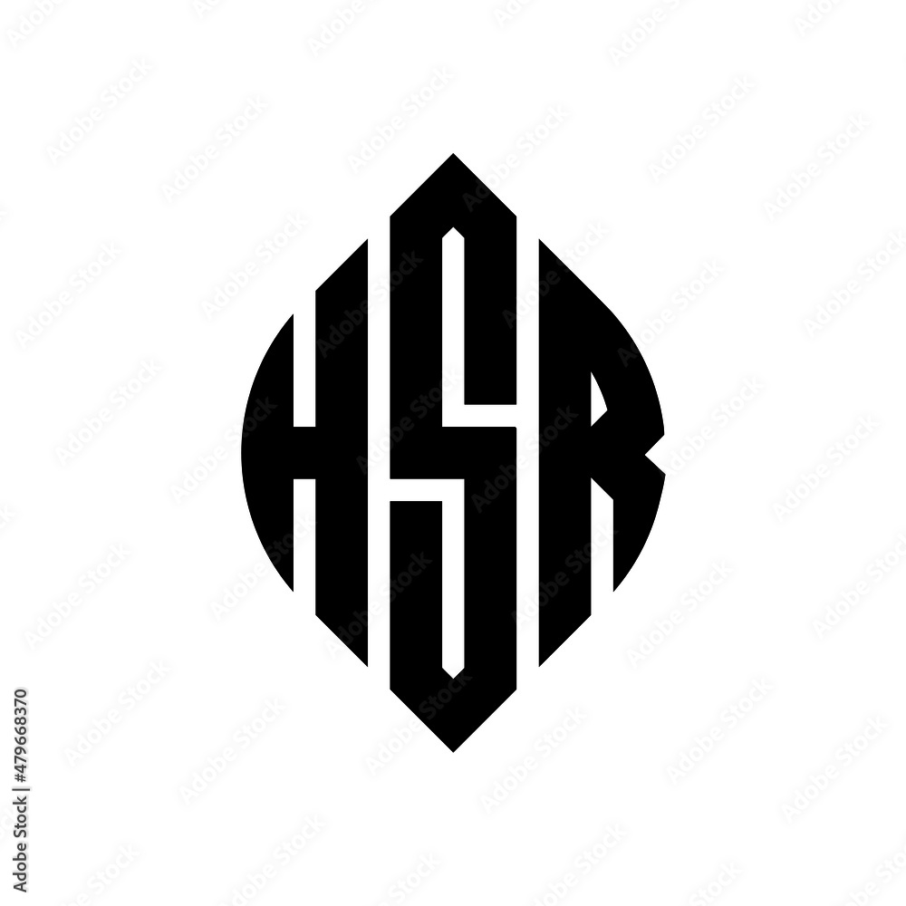 HSR circle letter logo design with circle and ellipse shape. HSR ...