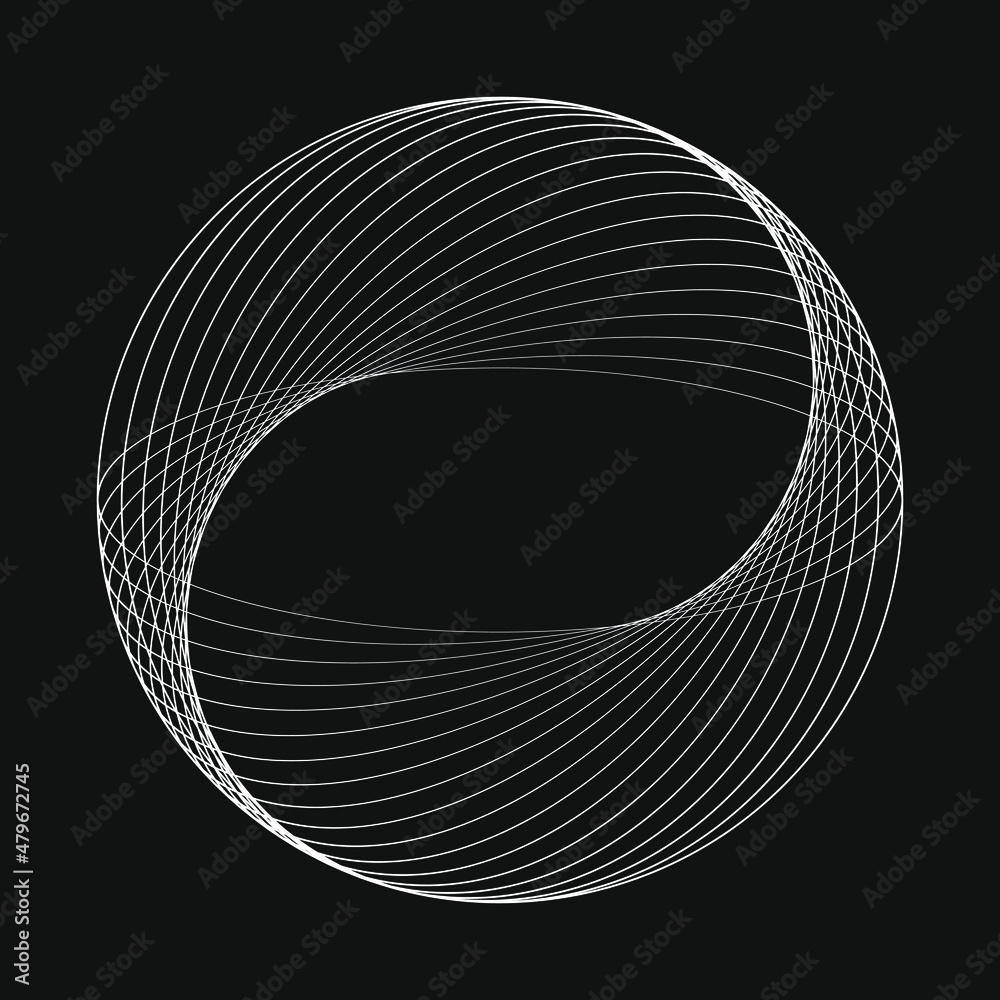 White rounded lines in circle form. Vector illustration. Trendy design ...
