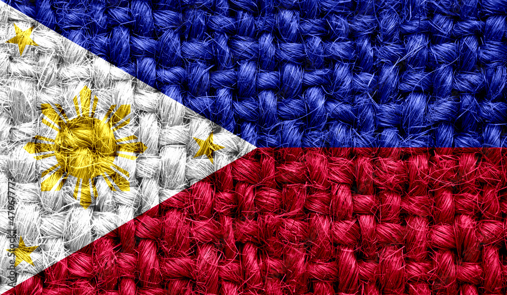 Philippines flag on fabric texture. 3D image Stock Illustration | Adobe ...