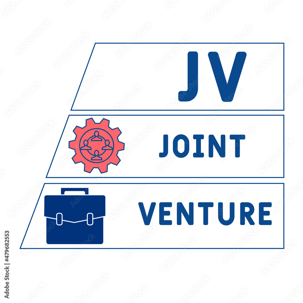 JV - Joint Venture acronym. business concept background. vector ...