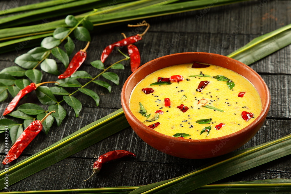 Kerala foods- Homemade delicious spiced butter milk, , kachu moru, moru ...