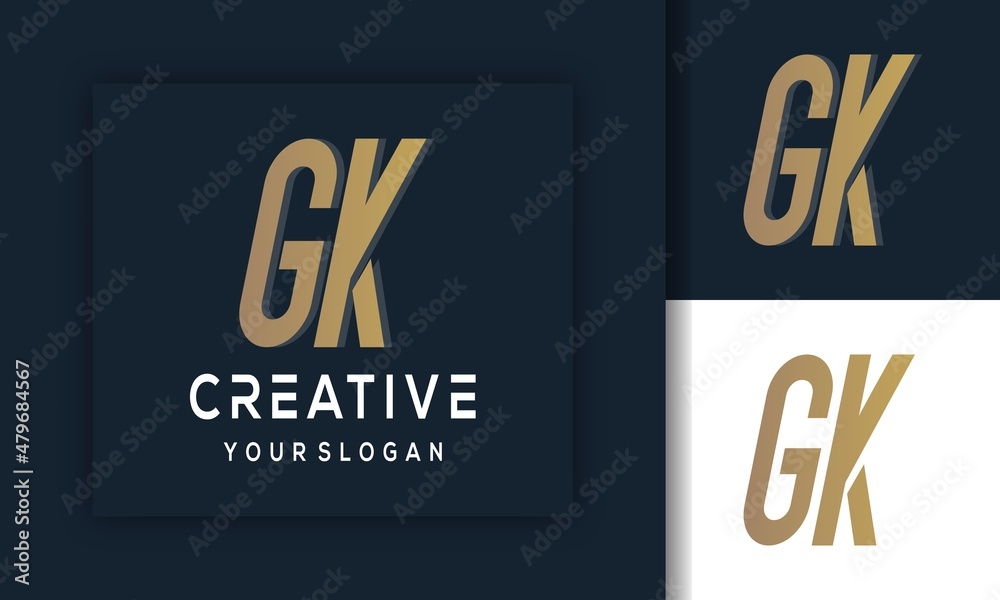 modern letter gk logo design Stock Vector | Adobe Stock