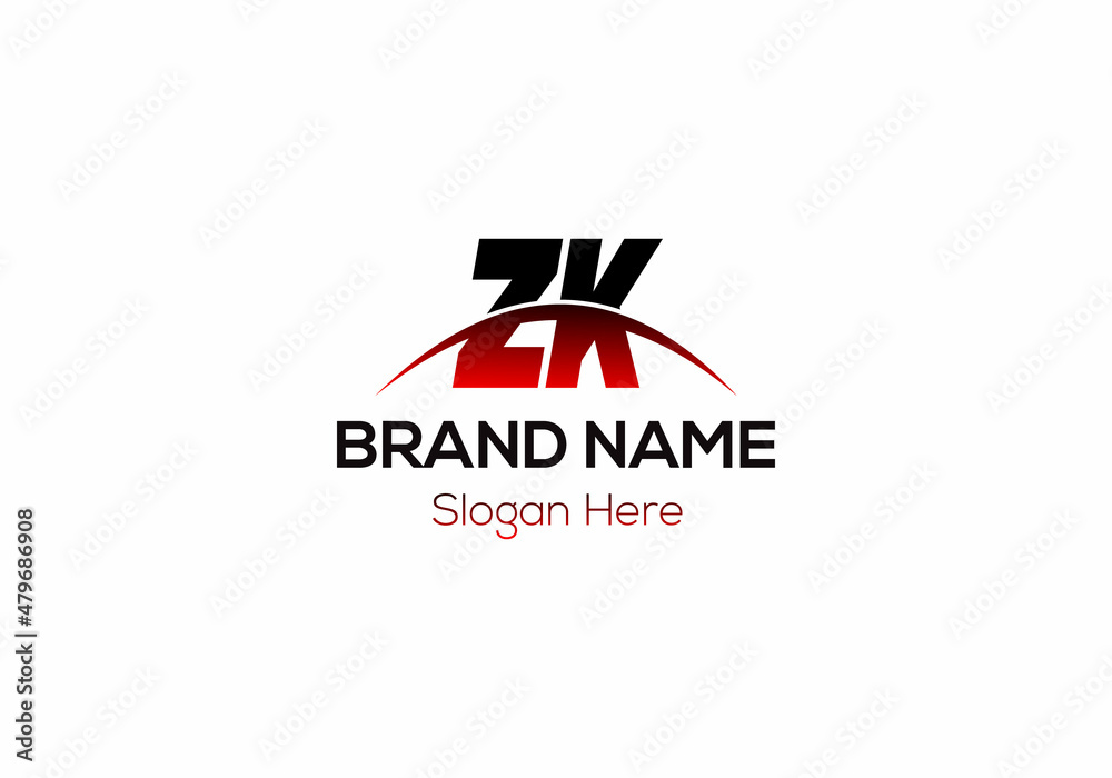 Abstract ZK letter modern initial lettermarks logo design Stock Vector ...