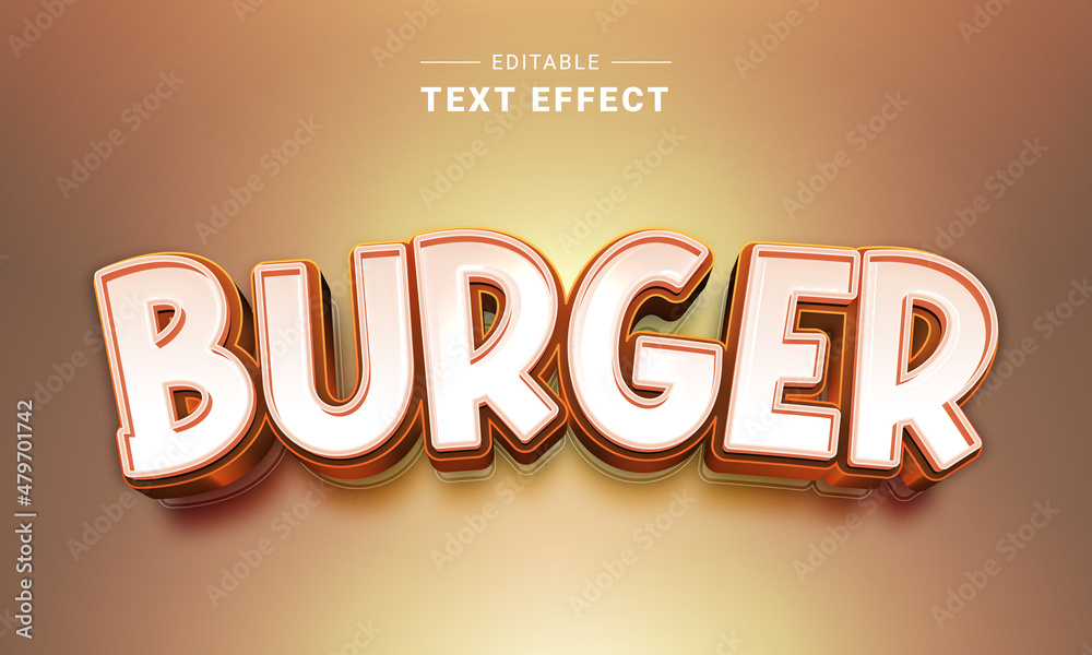 Editable text style effect - Burger text style theme. Graphic style ...