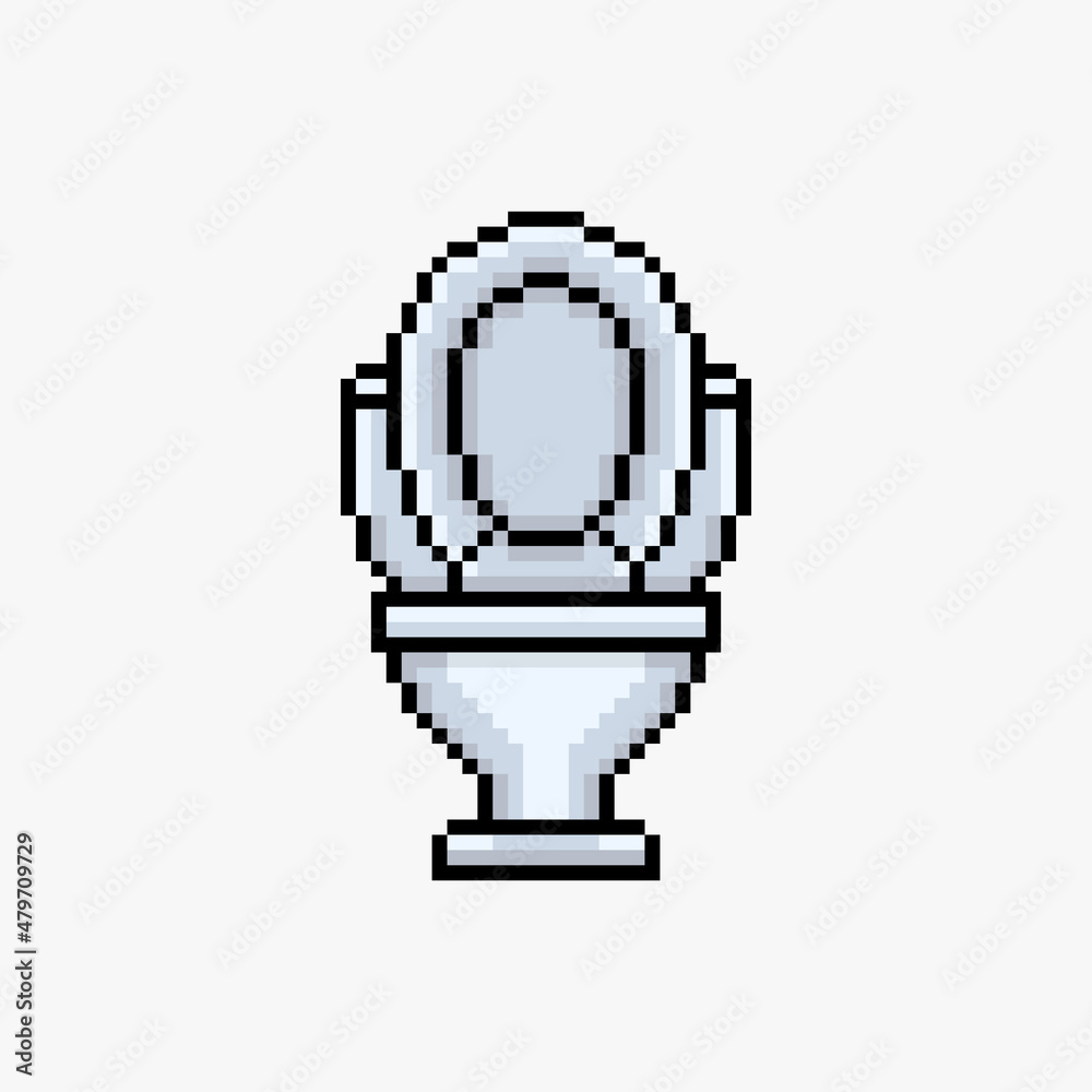Toilet bowl pixel art Stock Vector | Adobe Stock