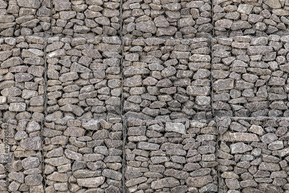 Gabion structure, background texture Stock Photo | Adobe Stock