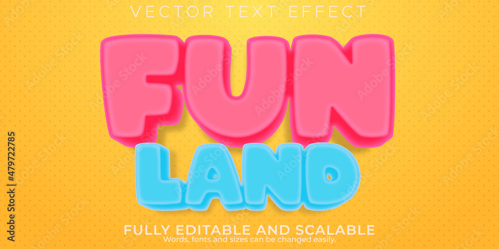 Cartoon text effect, editable comic and kids text style Stock Vector ...