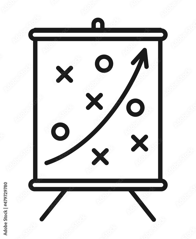 Line art black and white strategy icon Stock Vector | Adobe Stock