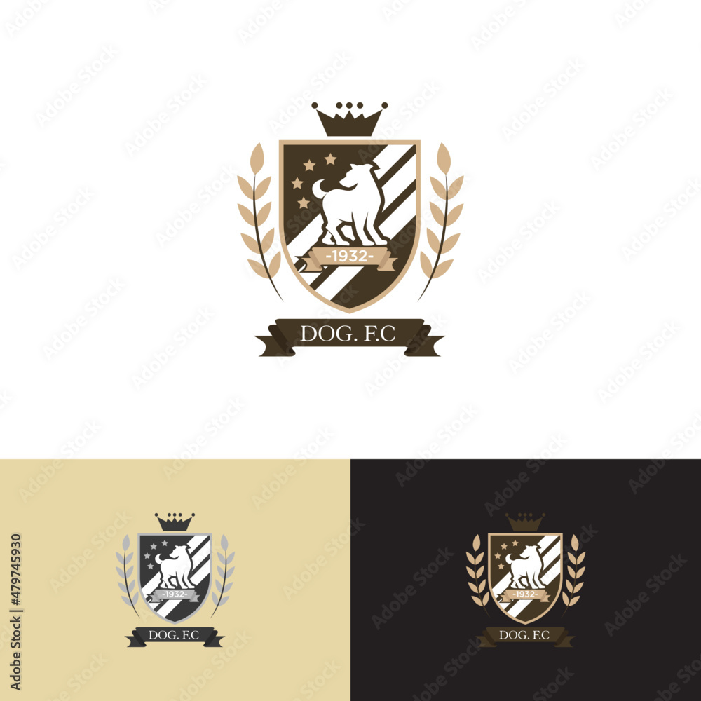 Dog Community Emblem Logo Type Simple Modern Style This illustration is ...