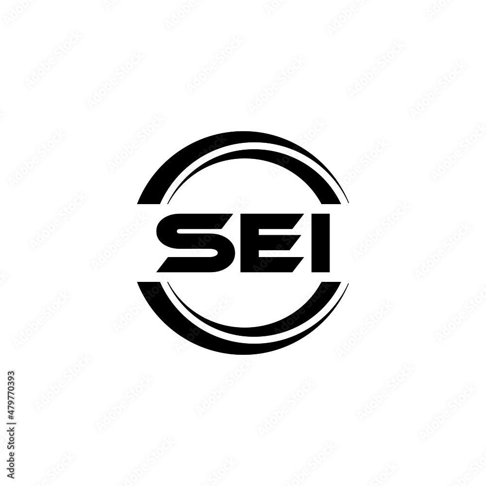 SEI letter logo design with white background in illustrator, vector ...