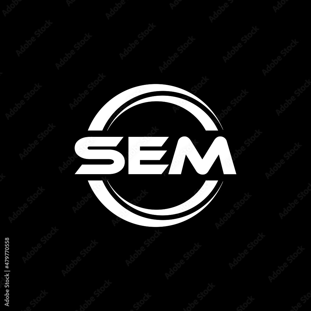 SEM letter logo design with black background in illustrator, vector ...