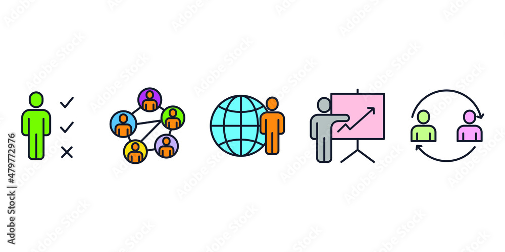 Business people elements set icon symbol template for graphic and web ...
