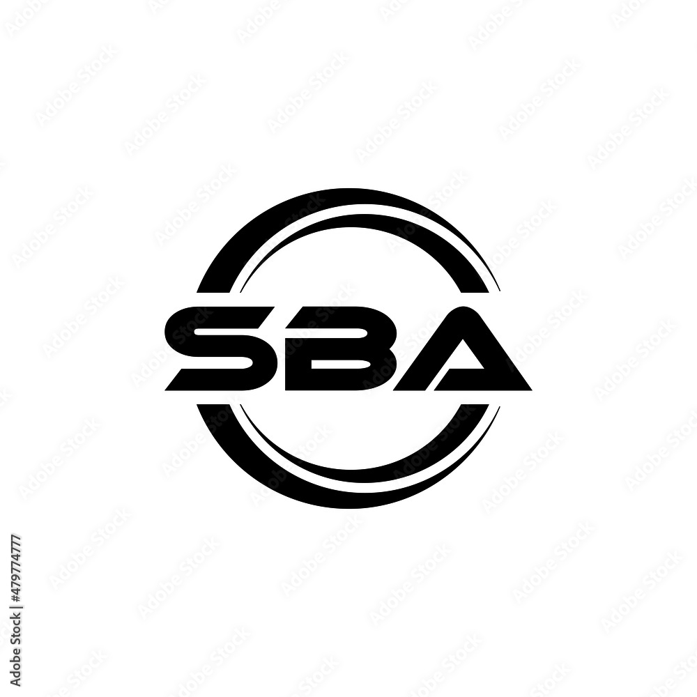 SBA letter logo design with white background in illustrator, vector ...