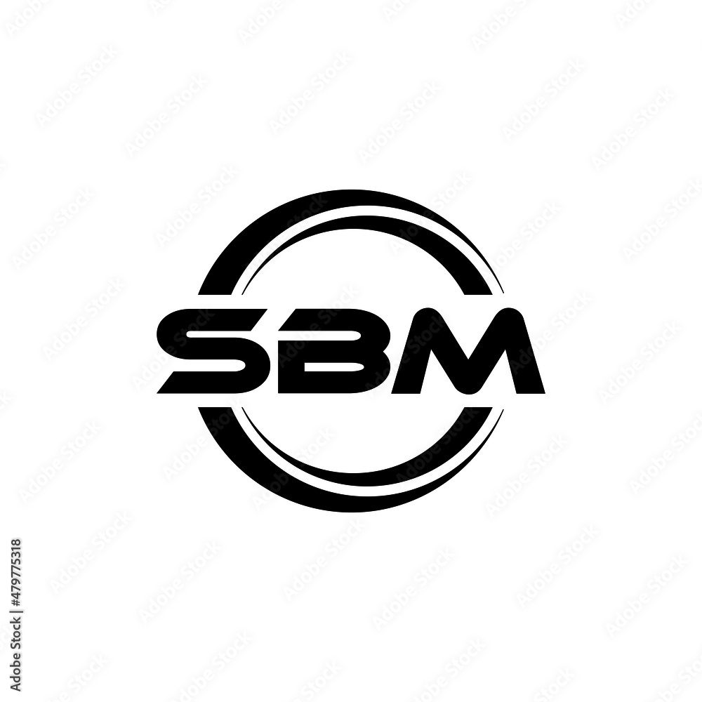 SBM letter logo design with white background in illustrator, vector ...