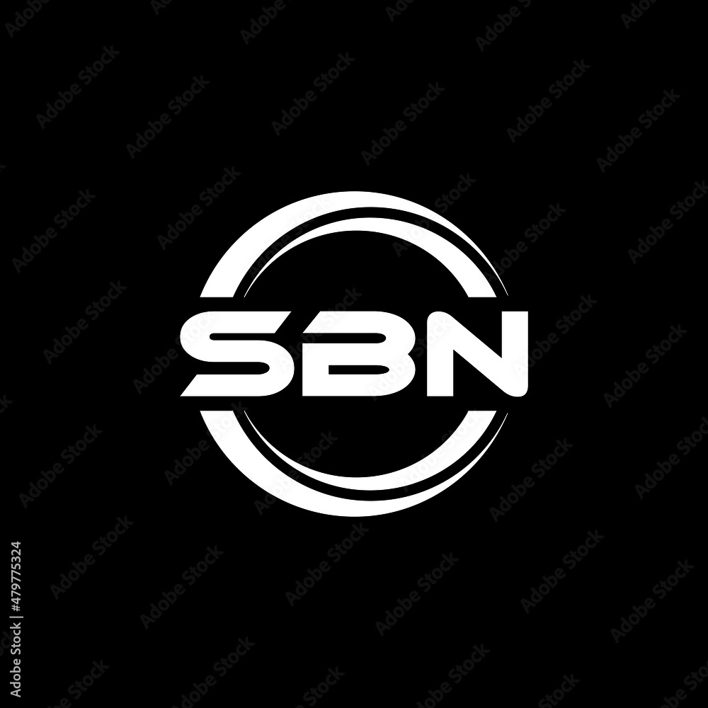 SBN letter logo design with black background in illustrator, vector ...