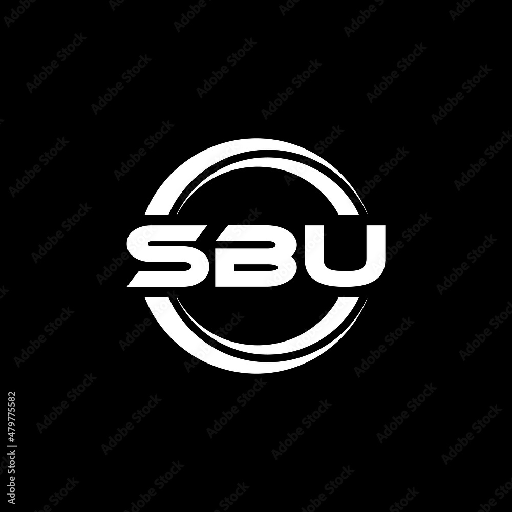SBU letter logo design with black background in illustrator, vector ...
