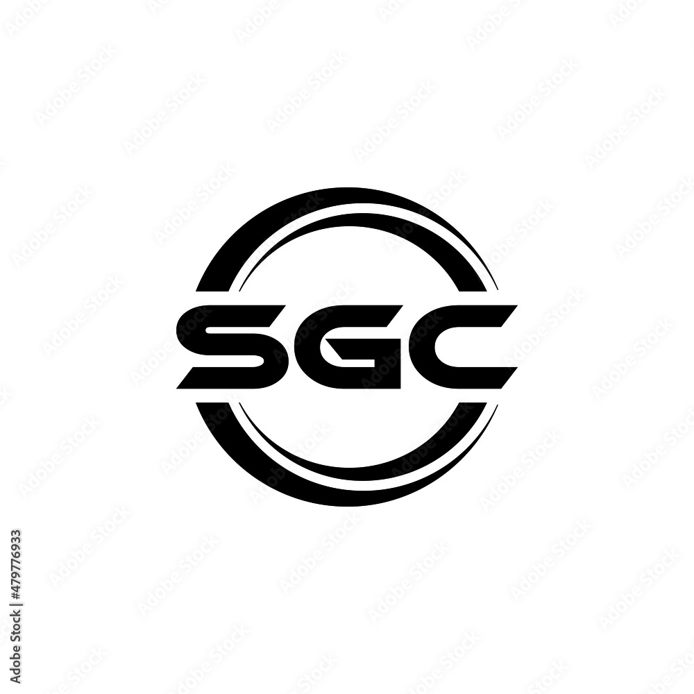 SGC letter logo design with white background in illustrator, vector ...