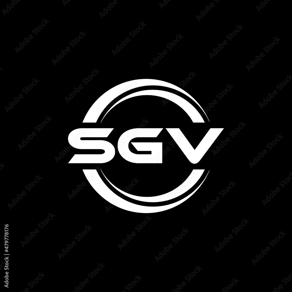 SGV letter logo design with black background in illustrator, vector ...