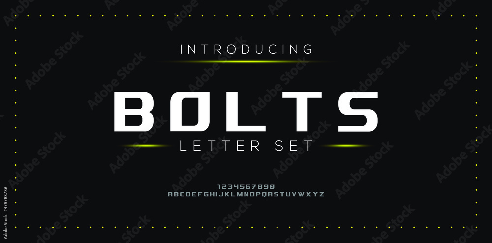 BOLTS original tech and modern font design. creative typeface letter ...