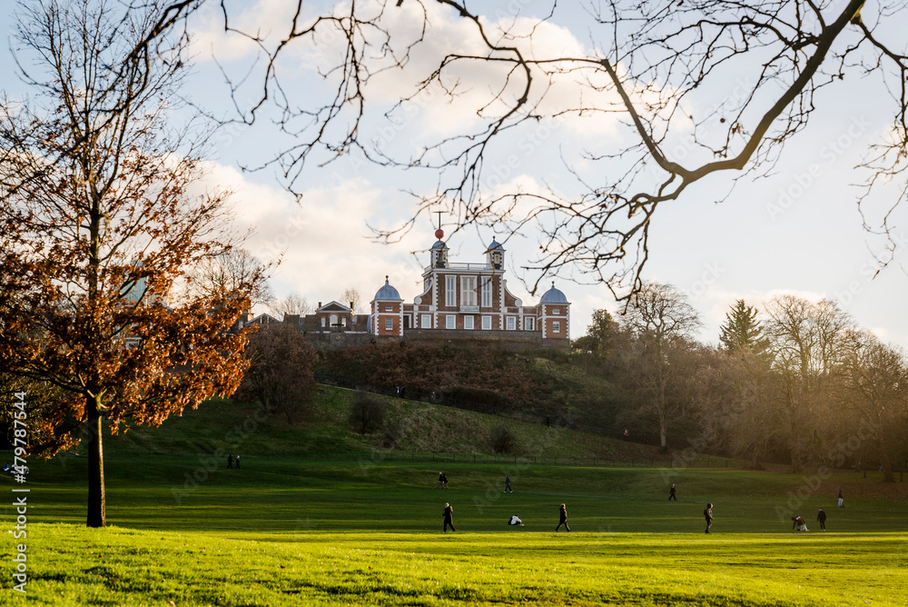 Greenwich Park and a view of Flamsteed House which is the original ...