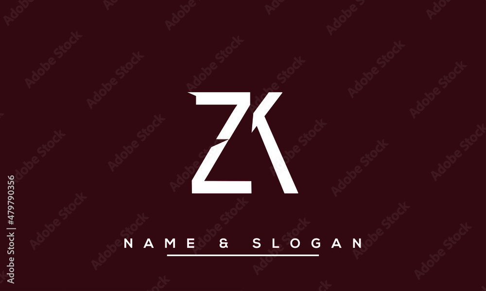 ZK, KZ, Z, K Abstract Letters Logo Monogram Stock Vector | Adobe Stock