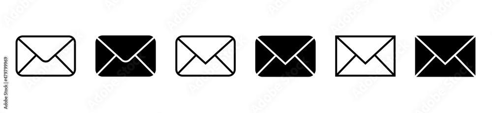 Envelope icon, Mail icons vector set, Simple Message Envelope simbols ...