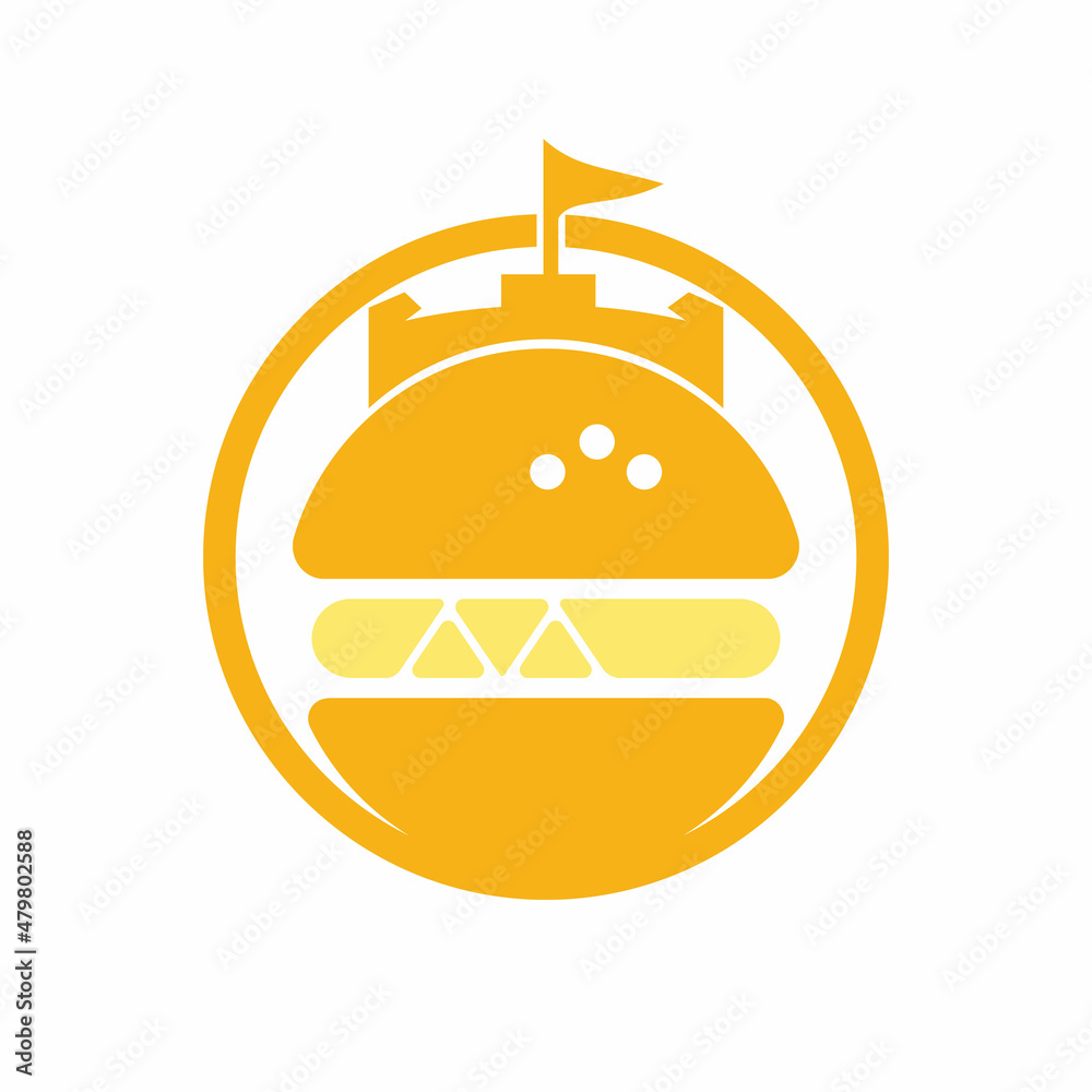 Burger castle vector logo design. Fort burgher logo design. Stock ...