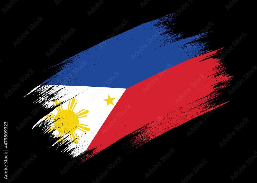 Philippines flag with brush paint textured isolated on png or ...