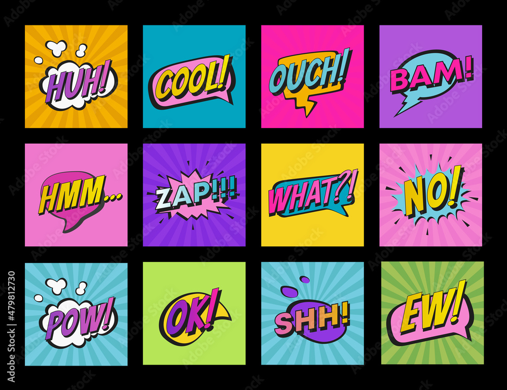 Cartoon Bubbles Set Stock Vector | Adobe Stock