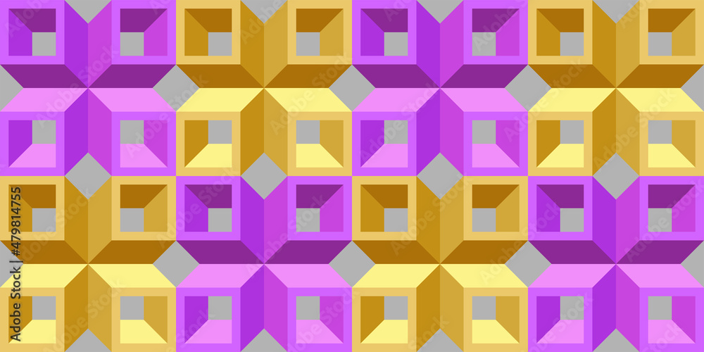 Seamless vector 3D pattern with optical illusions. Vector 3D tiles ...