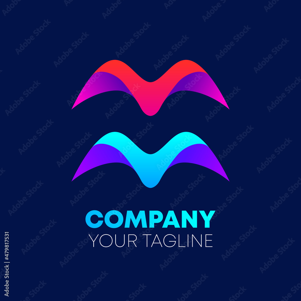 Gradient Letter M Logo Design Template Stock Vector | Adobe Stock