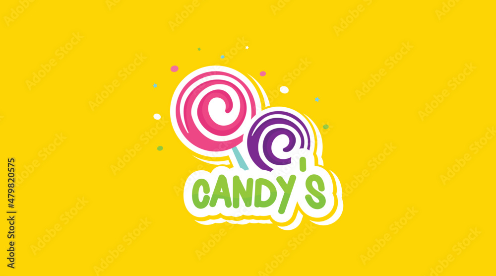 Candy Logo Design Concept Vector. Colorful Sweets Logo Template Stock ...
